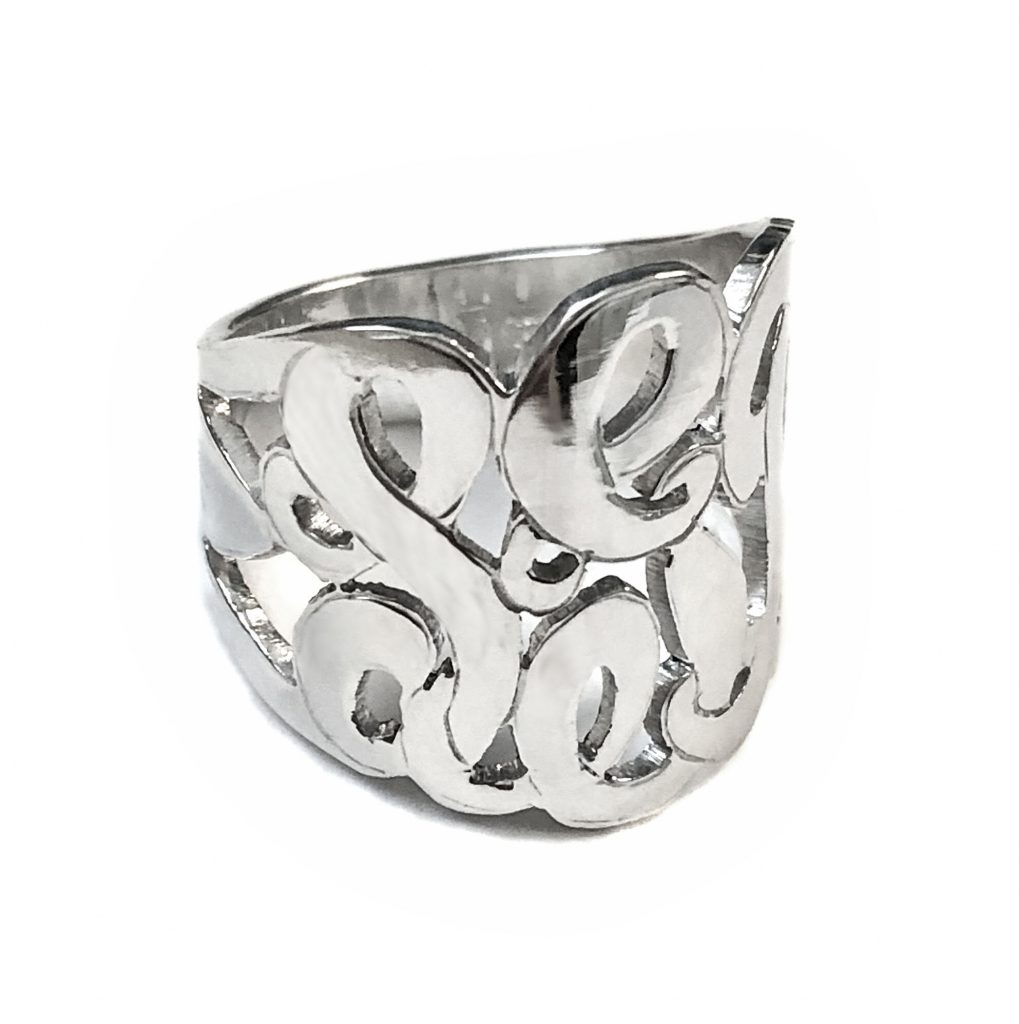 STERLING SILVER MONOGRAM RING - Argo & Lehne Jewelers