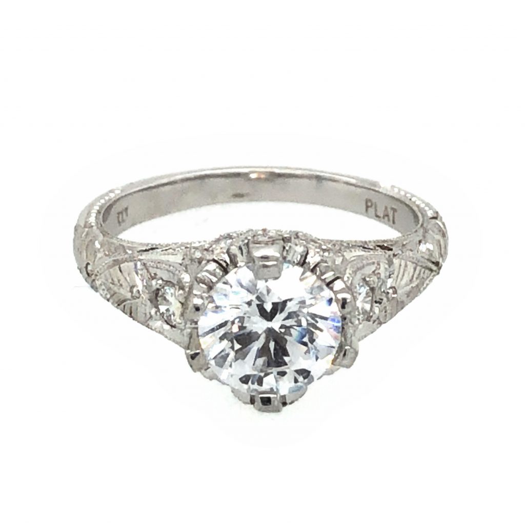 WHITE GOLD DETAILED WEDDING BAND - Argo & Lehne Jewelers