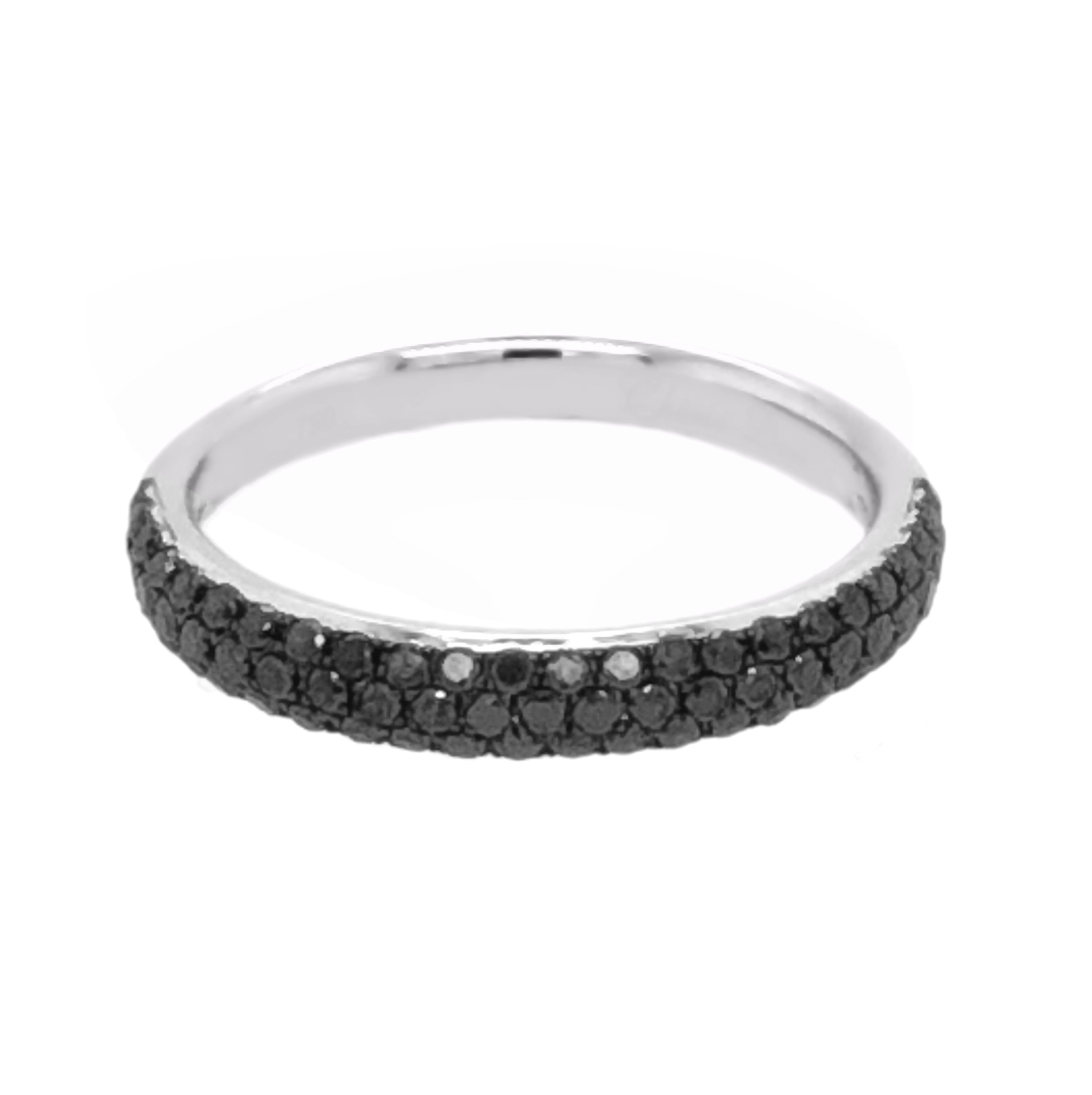 WHITE GOLD BLACK DIAMOND PAVE RING - Argo & Lehne Jewelers