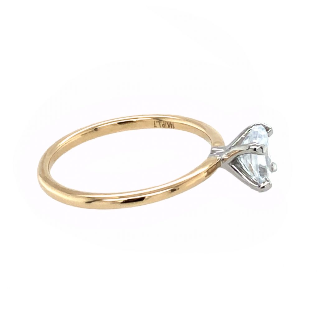 YELLOW GOLD & PLATINUM SOLITAIRE RING MOUNTING - Argo & Lehne Jewelers
