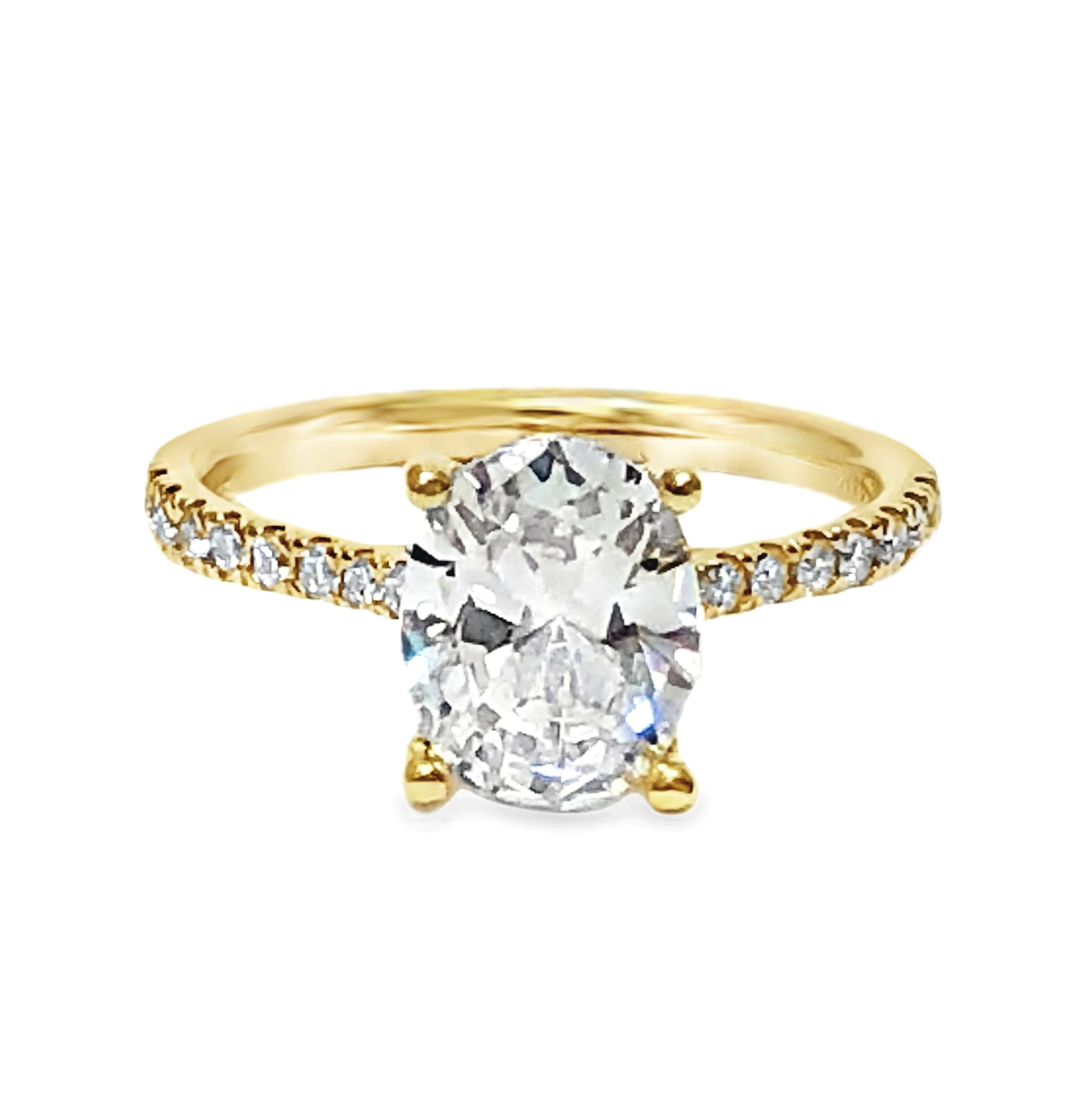 YELLOW GOLD DIAMOND ENGAGEMENT STYLE RING MOUNTING - Argo & Lehne Jewelers